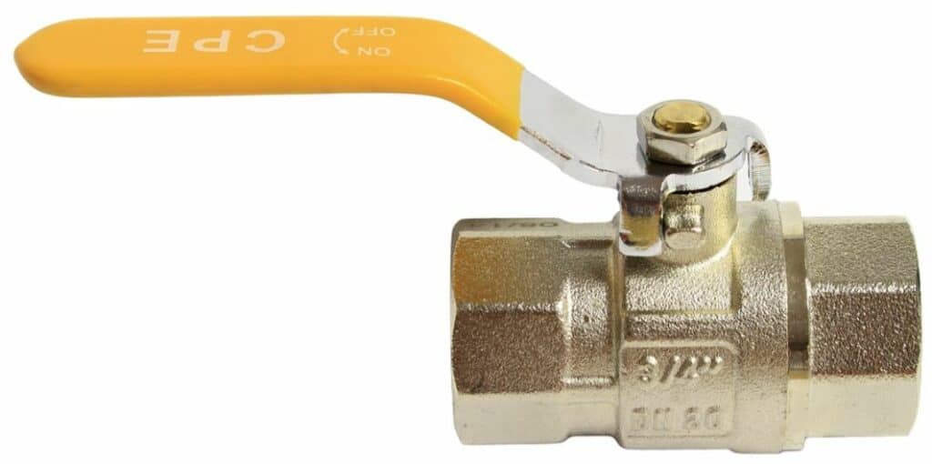 GAS BALL VALVE - 1/2" BSPT F/F YELLOW LEVER HANDLE - Gas Equipment Direct