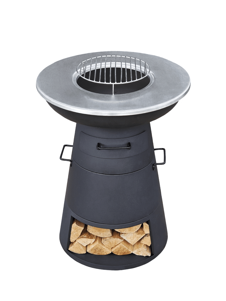 Round BBQ Grill and Fire Pit with Hot Searing Plate – Plancha Grill ...
