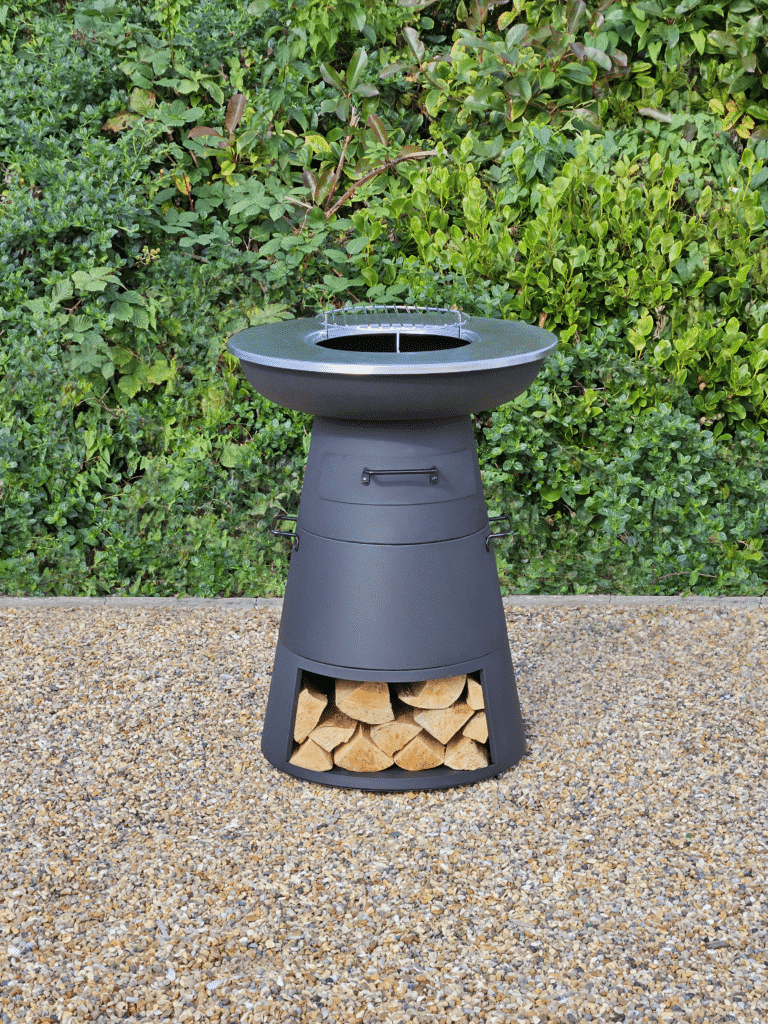 Round BBQ Grill and Fire Pit with Hot Searing Plate – Plancha Grill ...