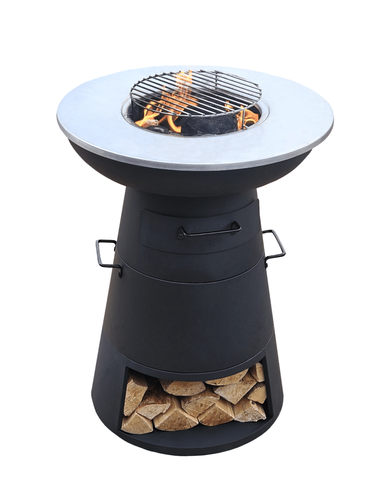 Round BBQ Grill and Fire Pit with Hot Searing Plate – Plancha Grill ...